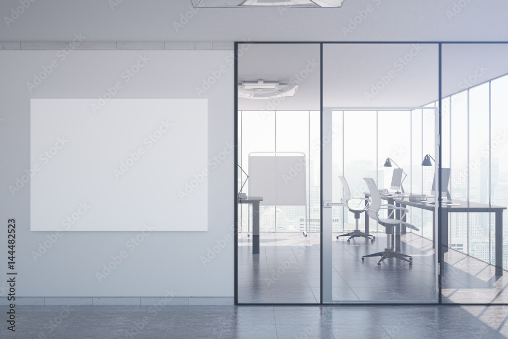 Office with poster Stock Illustration | Adobe Stock