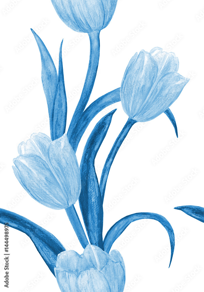 Monochromatic Flower Painting