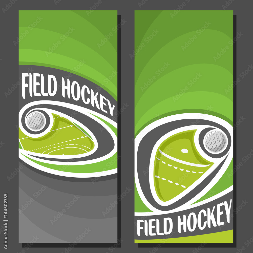 Vector vertical Banners for Field Hockey: 2 layouts for title text on ...