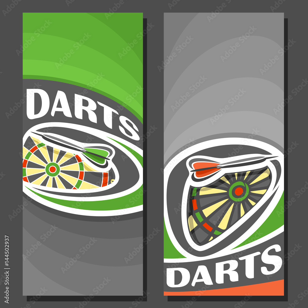 Vector vertical Banners for Darts: 2 layouts for title text on darts ...