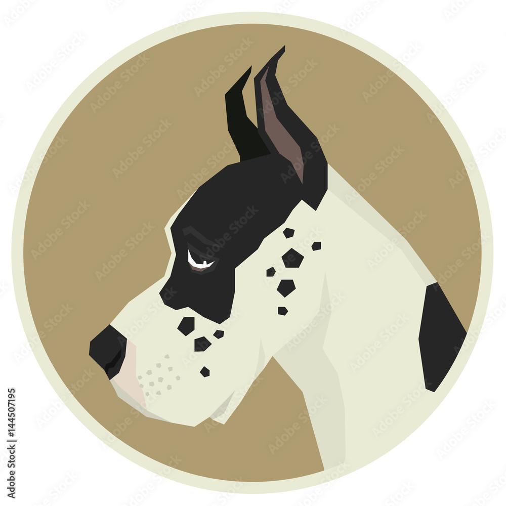 Dog collection Great Dane Geometric style Avatar icon round Stock ...
