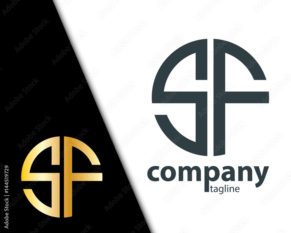 Initial Letter SF With Linked Circle Logo Stock Vector | Adobe Stock