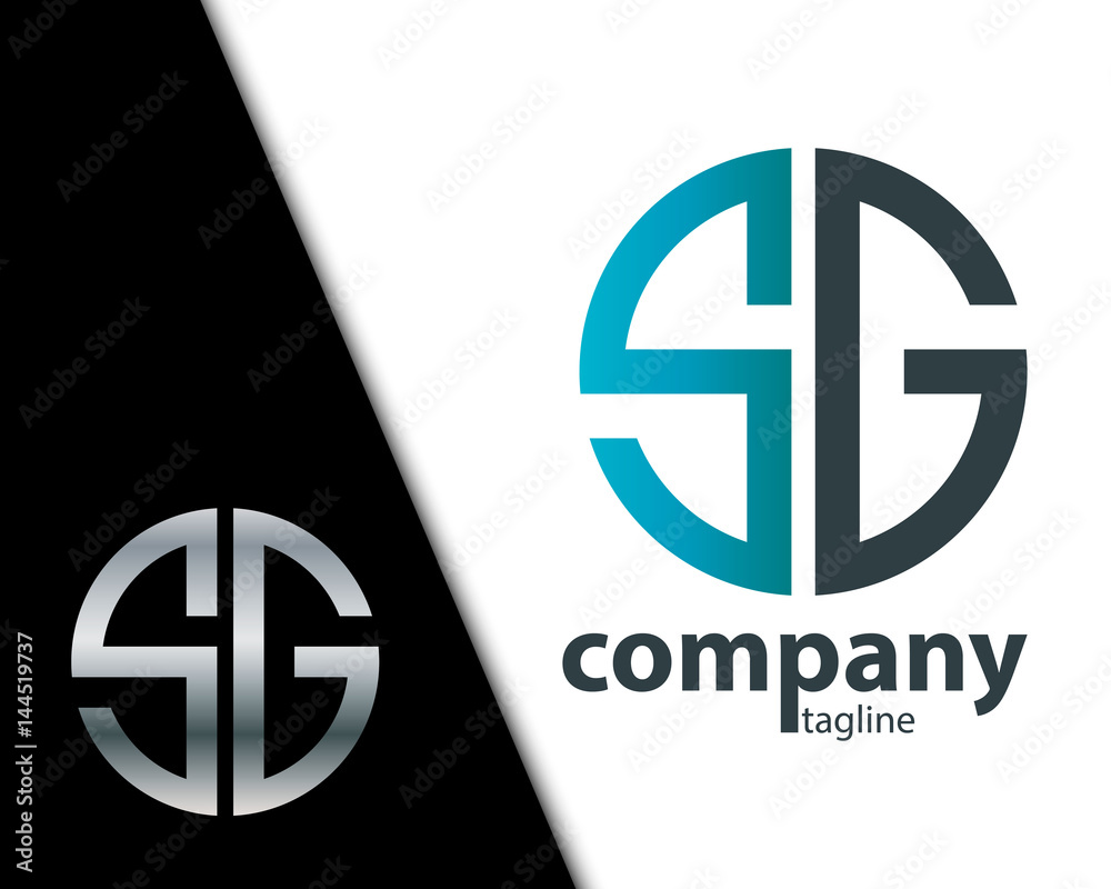 Initial Letter SG With Linked Circle Logo Stock Vector | Adobe Stock
