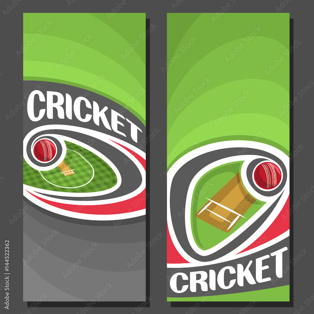 Vector vertical Banners for Cricket game: 2 layouts for title on ...