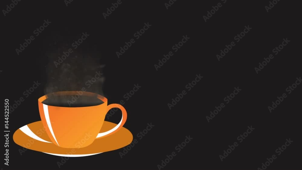 Hot Cup of Coffee. 4K HD 1080 Motion Graphic Stock Video | Adobe Stock