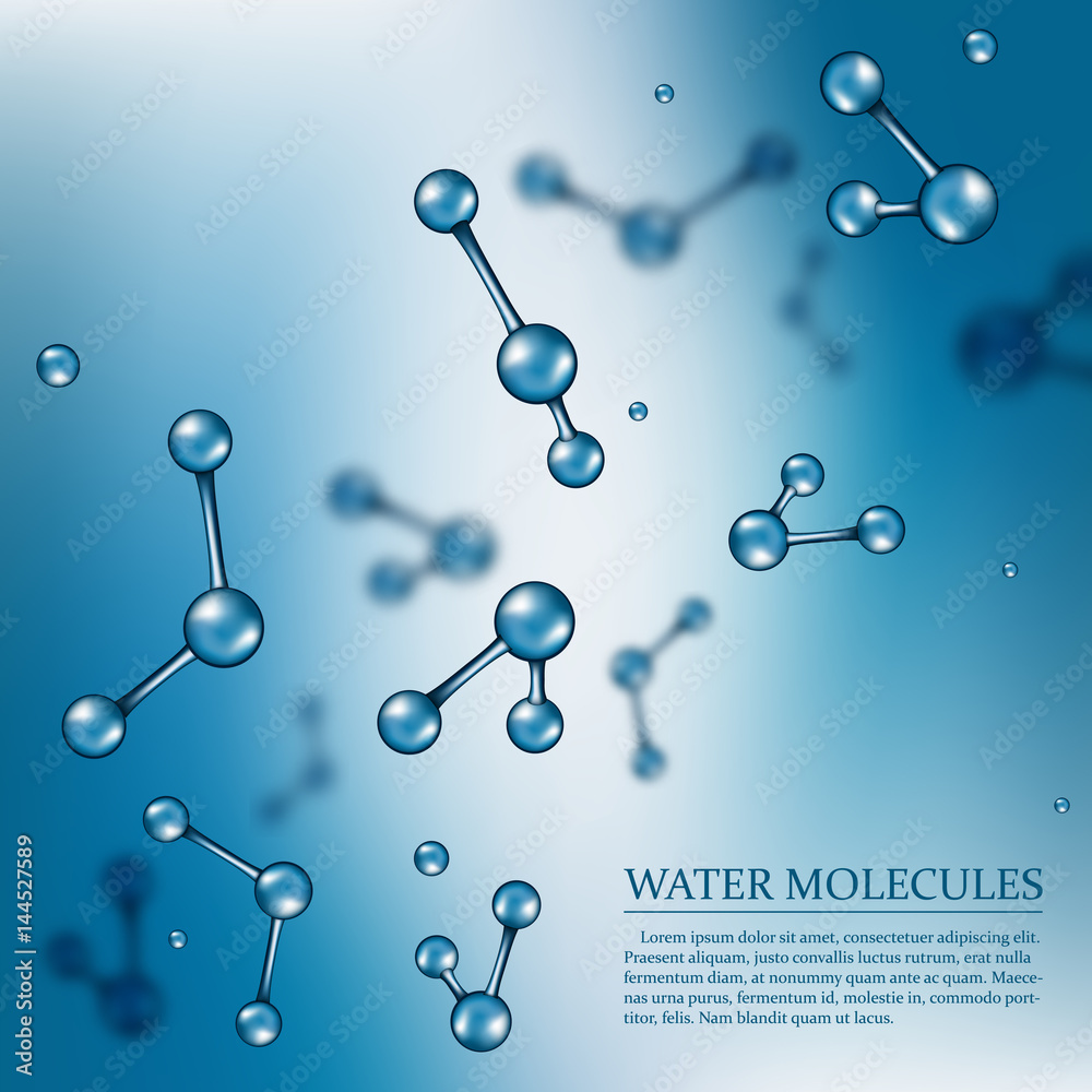 Science background with water molecules. Vector illustration. Stock ...
