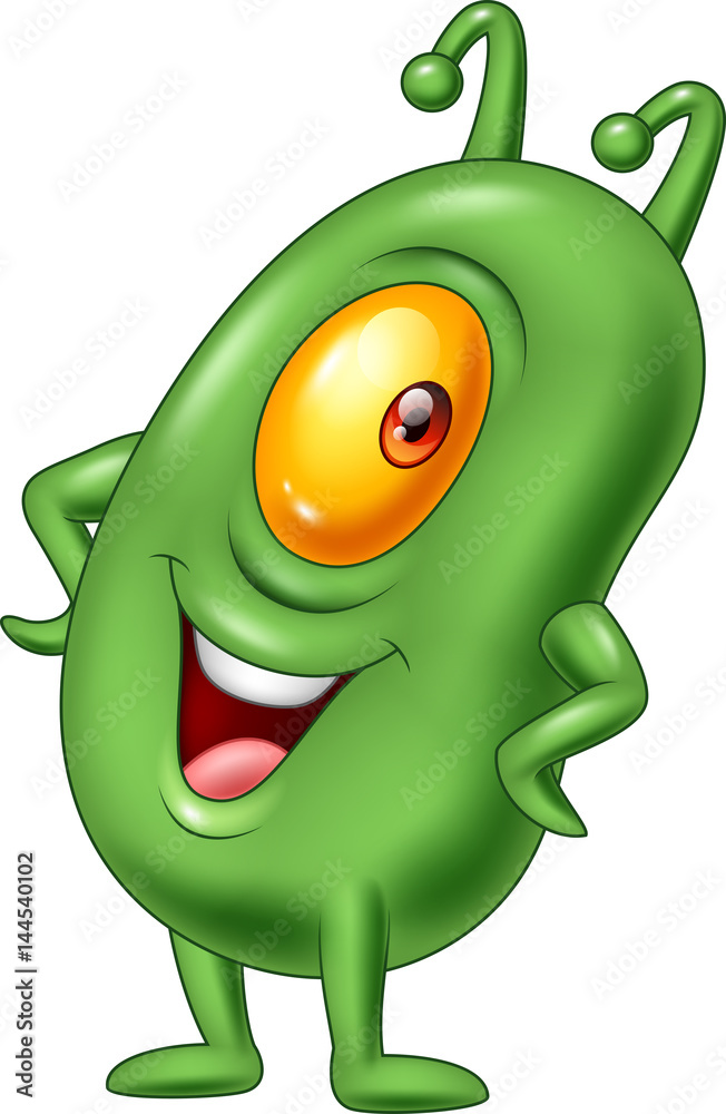 Cartoon green plankton posing Stock Vector | Adobe Stock