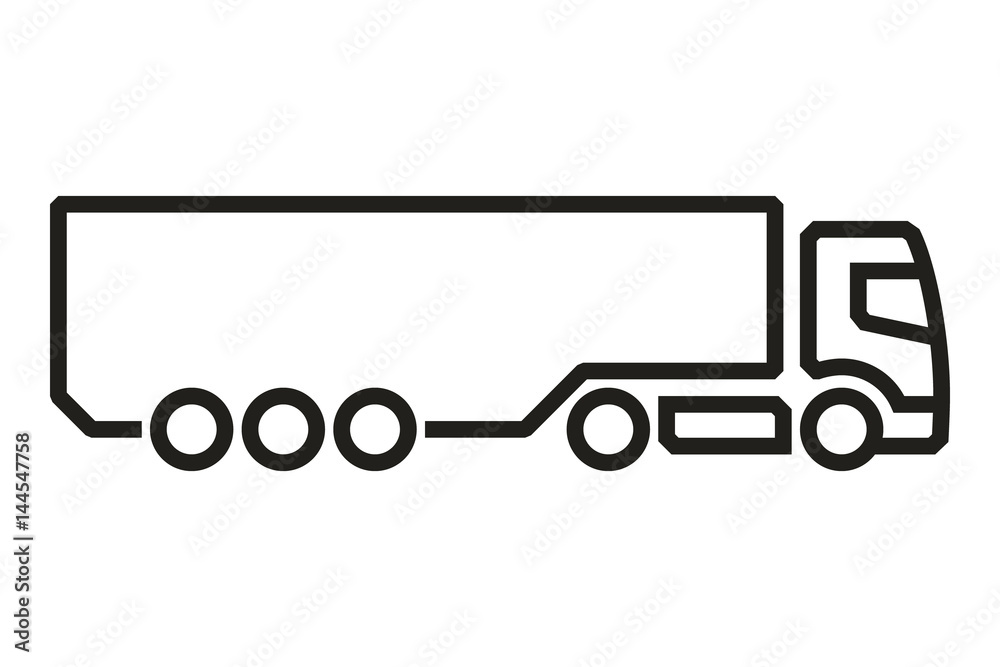 Vehicle Icons: European Truck Semitrailer 2. Vector. Stock Vector ...