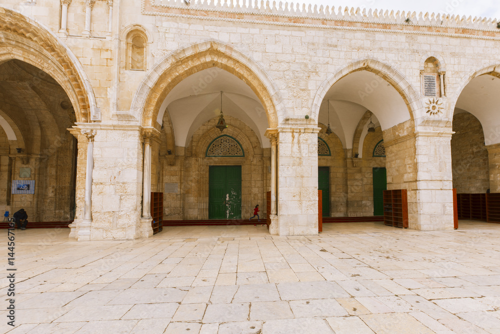 View of Al-Aqsa mosque on the Temple Mount in Jerusalem. Stock Photo ...