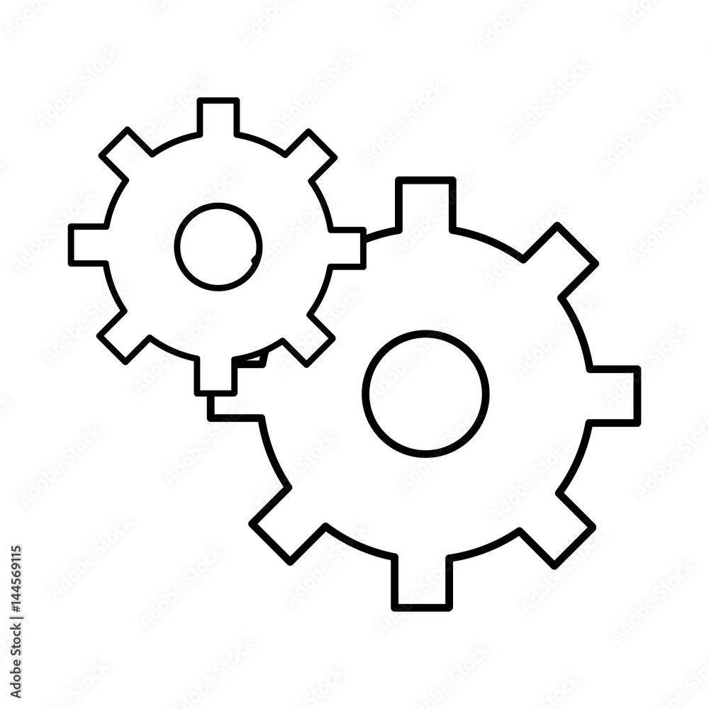 line gear symbol process industry Stock Vector | Adobe Stock