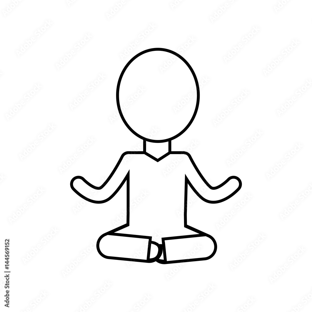 line mental health pictogram meditation Stock Vector | Adobe Stock