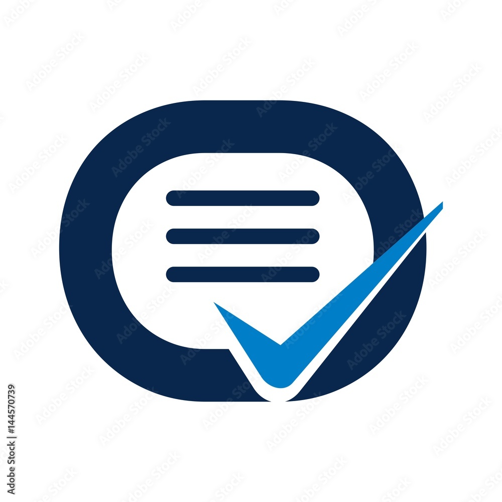 letter O and list check mark symbol. Stock Vector | Adobe Stock