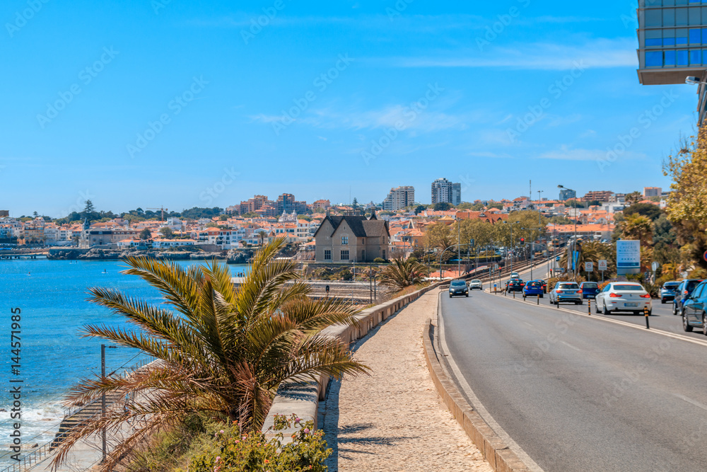Vista da Marginal de Cascais em Portugal Stock Photo | Adobe Stock