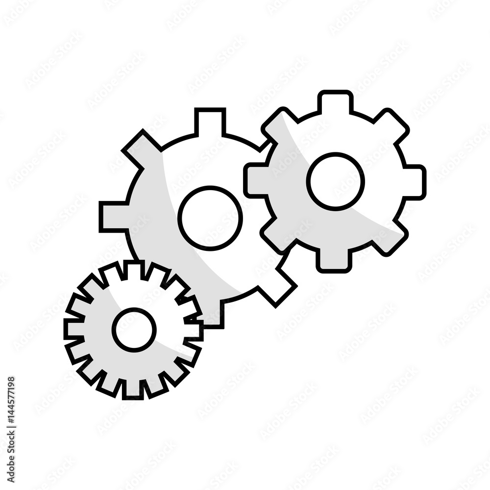 figure gears symbol process industry Stock Vector | Adobe Stock