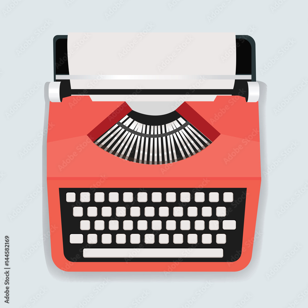 Retro Typewriter Machine Icon Illustration Vector Stock Illustration ...