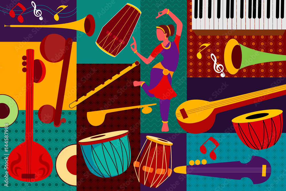 Abstract Music collage background Stock Vector | Adobe Stock