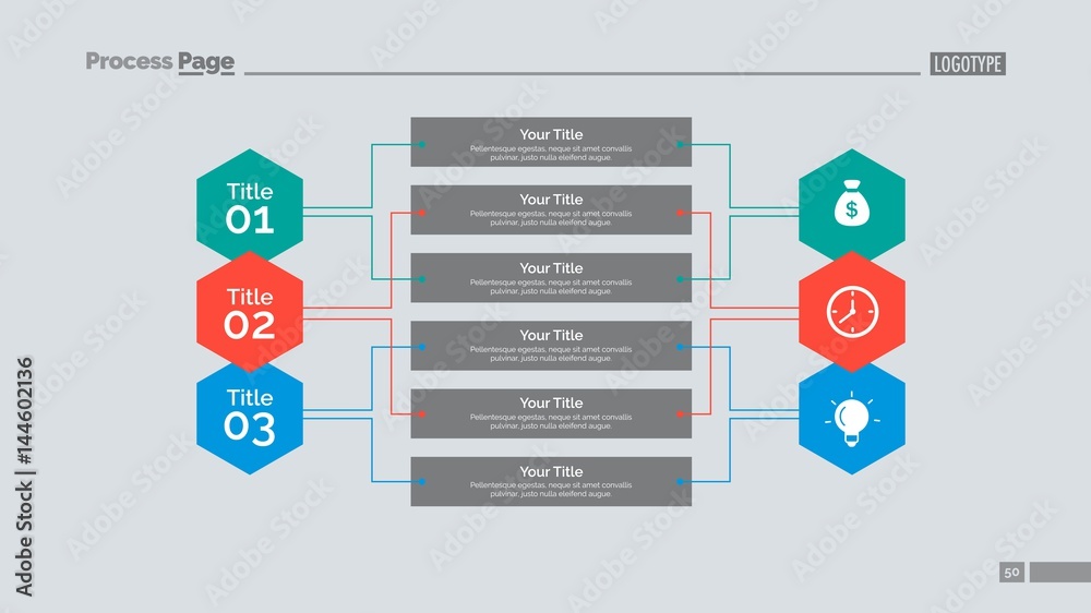 Three Points Scheme Slide Template Stock Vector | Adobe Stock