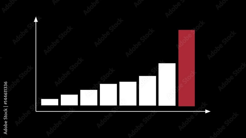 Business data market bar graph chart diagram with arrows axis. Grow ...