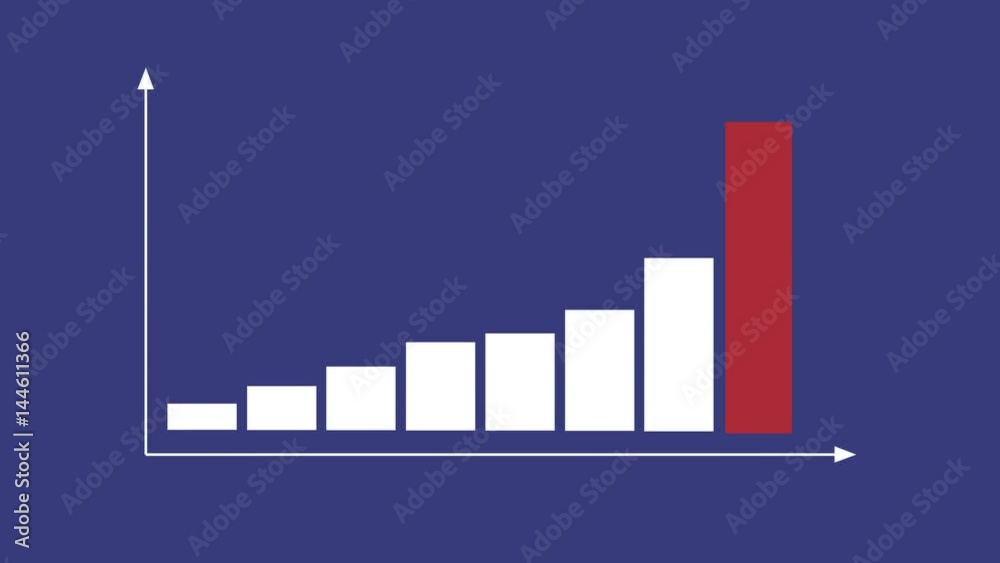 Business data market bar graph chart diagram with arrows axis. Grow ...