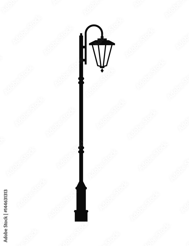 Street lamp silhouette Stock Vector | Adobe Stock