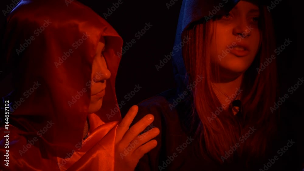 Satanic witches performing dark ritual. 4K UHD Stock Video | Adobe Stock