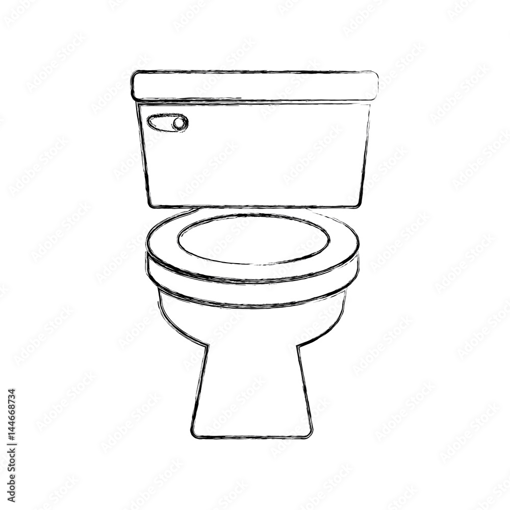 sketch silhouette of toilet front view icon vector illustration Stock ...