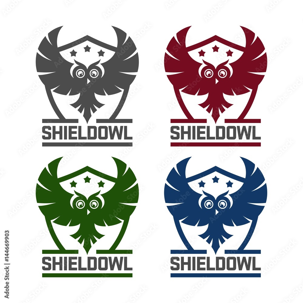 Owl Logo, Shield Owl Logo, Shield Emblem Owl Design Logo Vector Stock ...