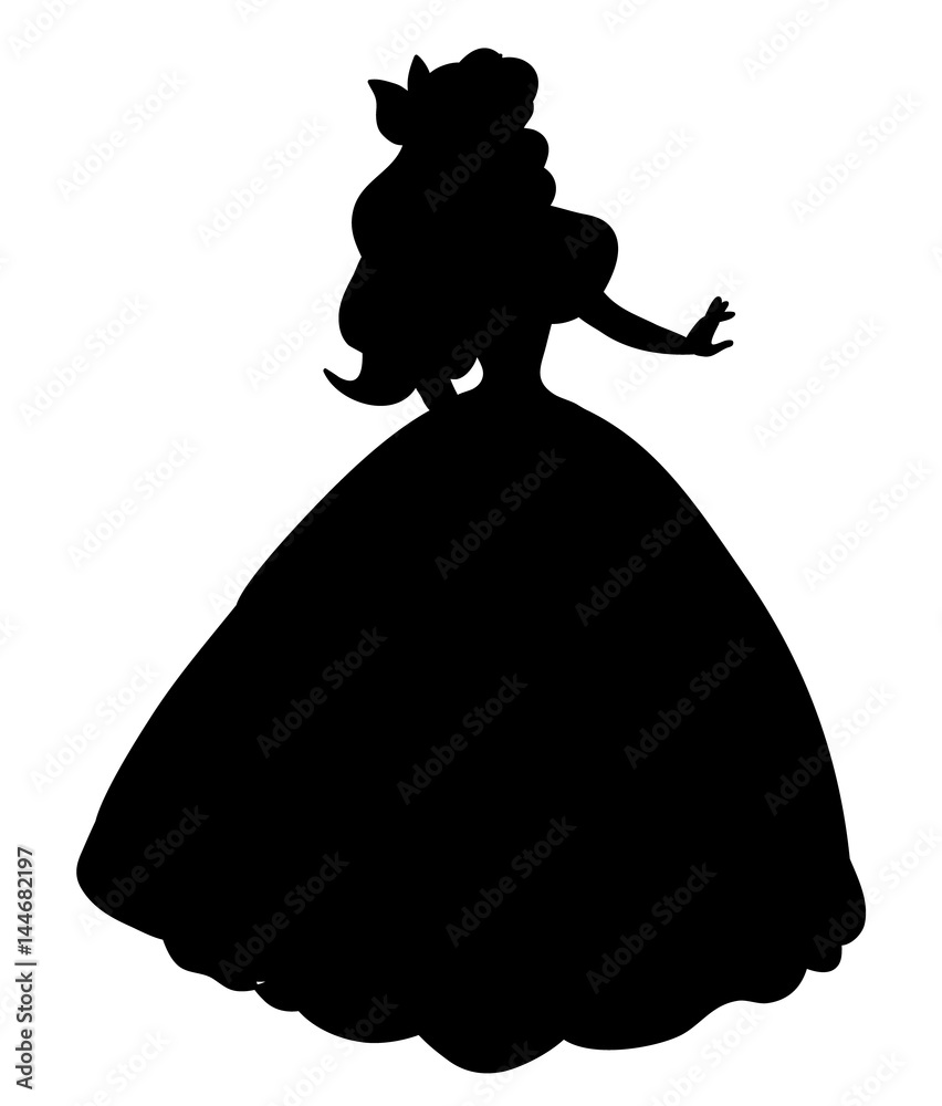 Vector silhouette princess illustration Stock Vector | Adobe Stock