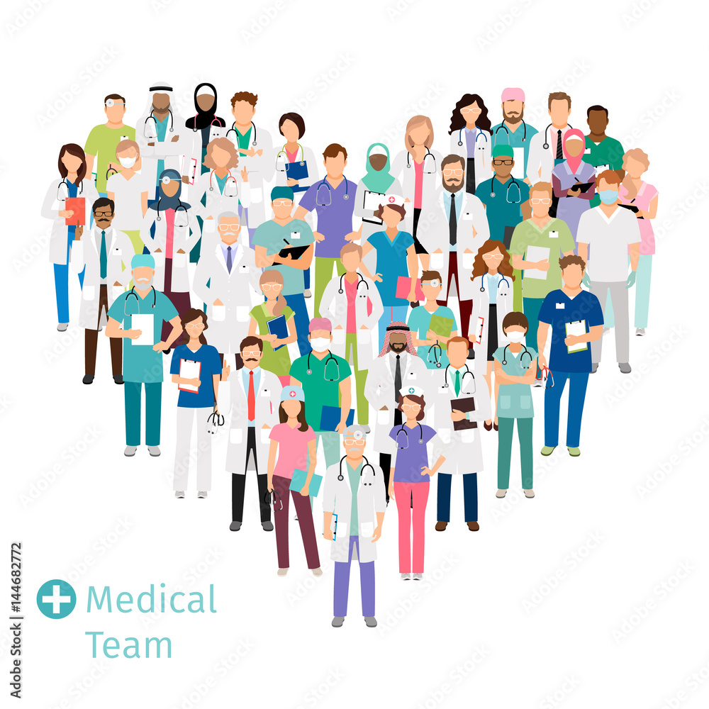 Healthcare medical team in heart shape vector de Stock | Adobe Stock