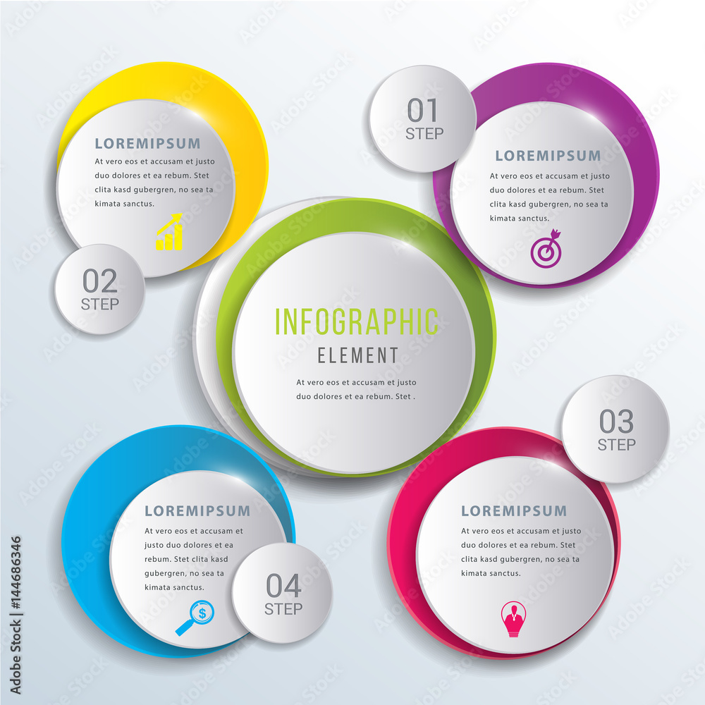 Modern design number 4 step template can used for banner,infographic ...