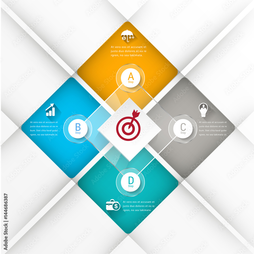 Modern design number 4 step template can used for banner,infographic ...