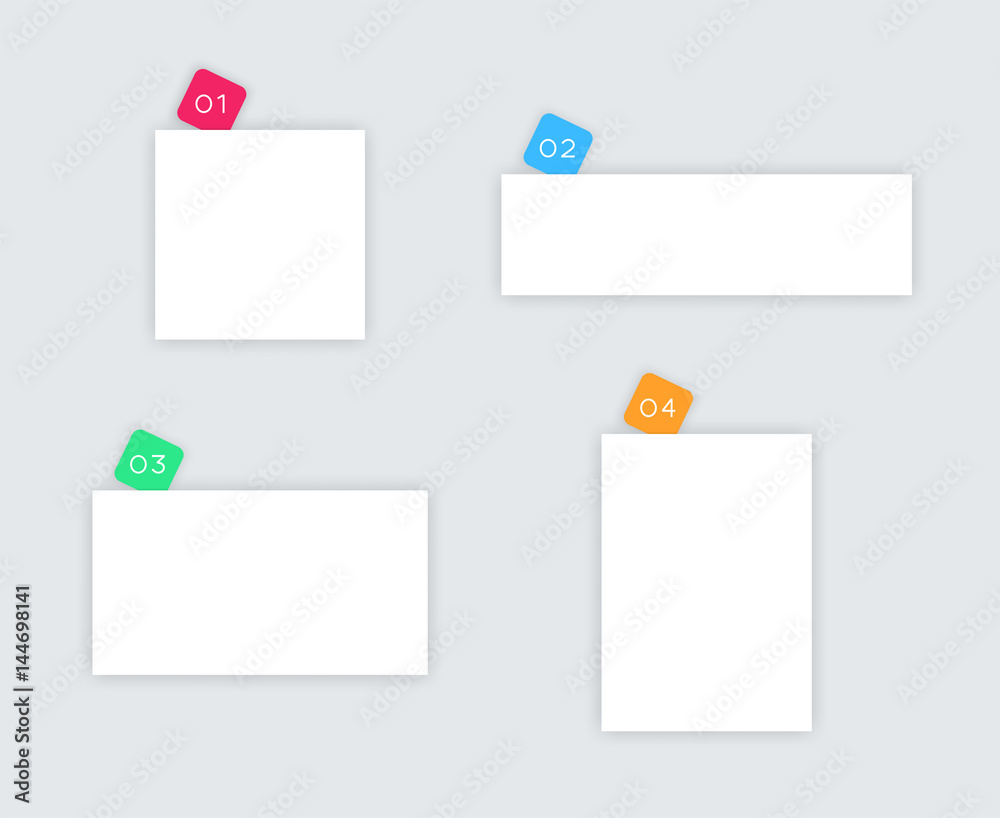 1 to 4 Simple White Vector Text Boxes With Numbers B Stock Vector ...