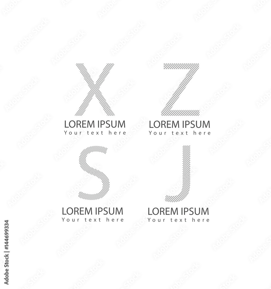 Vector abstract alphabet letter logotype symbol icons set for corporate ...