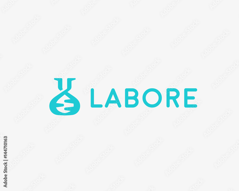 Lab vector logo. Flask dna mark logotype. Science education ...