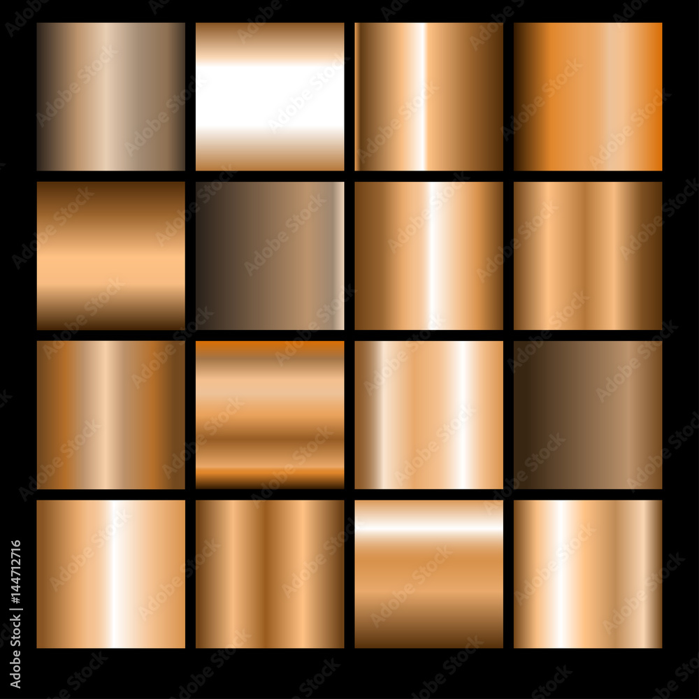 Set of bronze gradients Vektor Stok | Adobe Stock