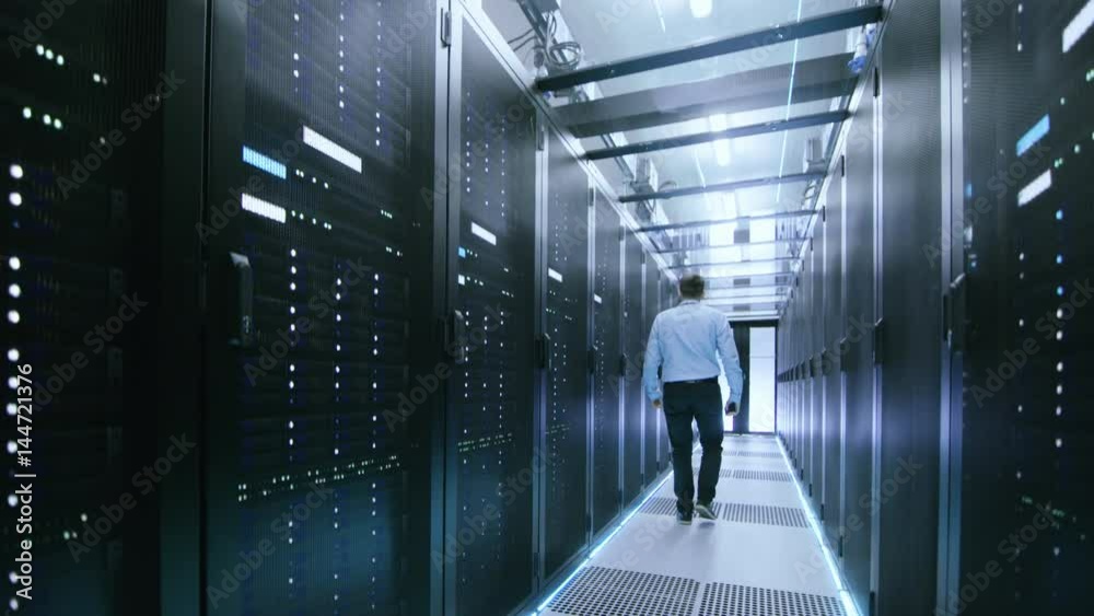 Elevating Shot In Data Center. Starts From Underground then Elevates to ...