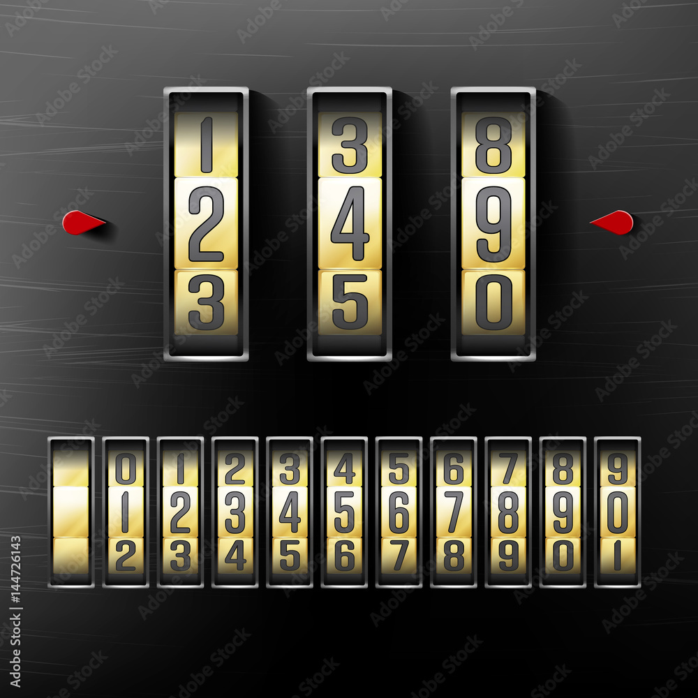 Combination Lock, Realistic Metal Vector Illustration. For Safety ...