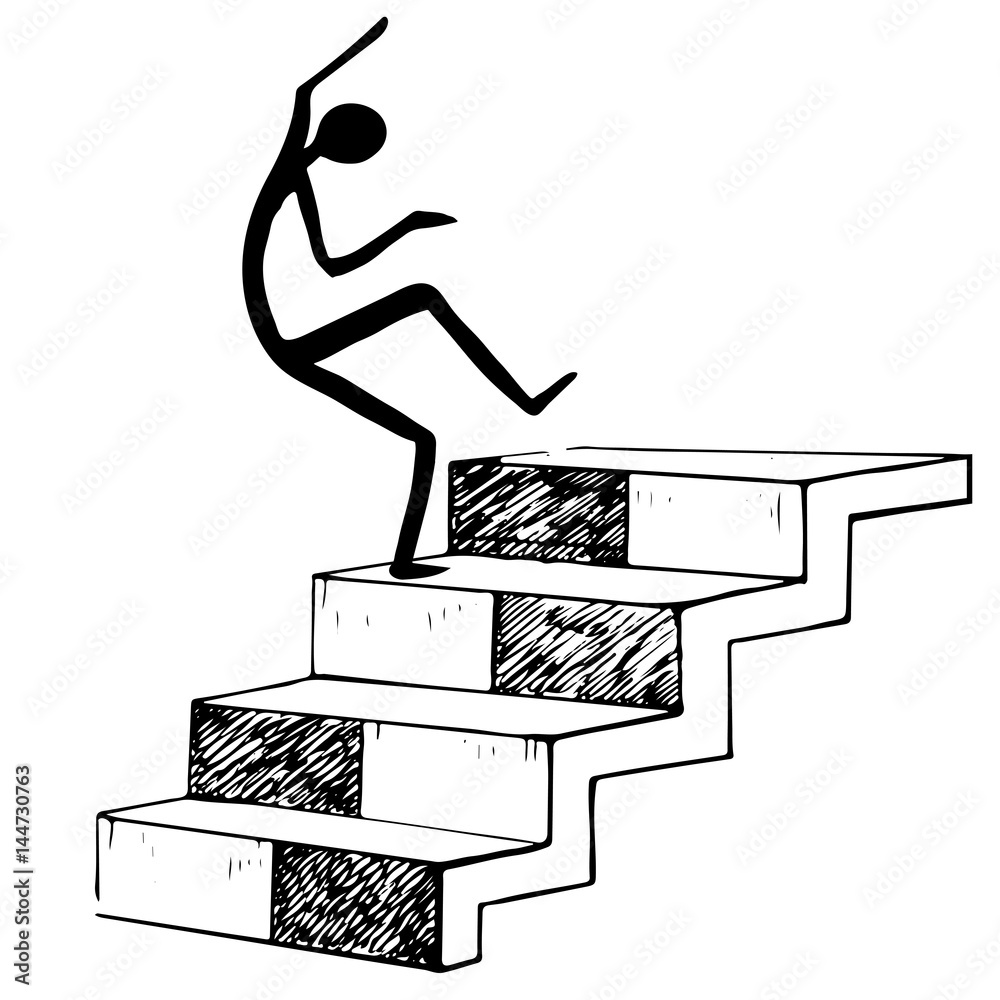 Stairs Black And White Drawing