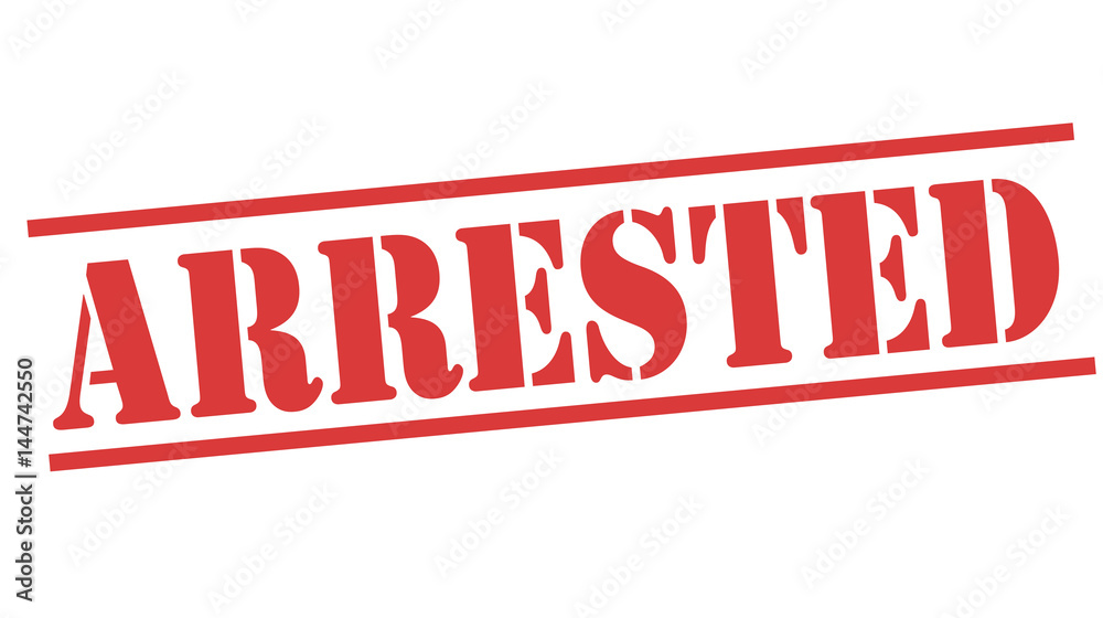 ARRESTED red stamp text on white Stock Vector | Adobe Stock