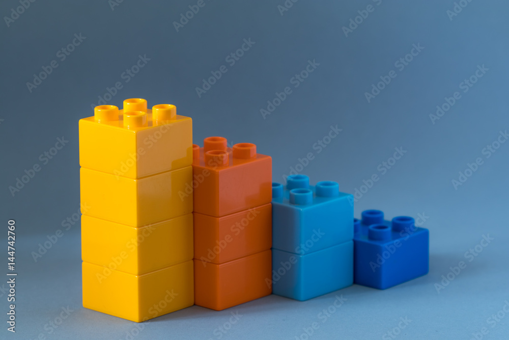 Lego chart on blue background. Stock Photo | Adobe Stock