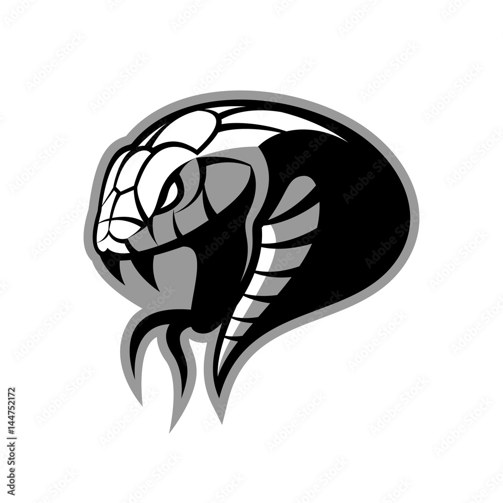Furious green snake sport vector logo concept isolated on white ...