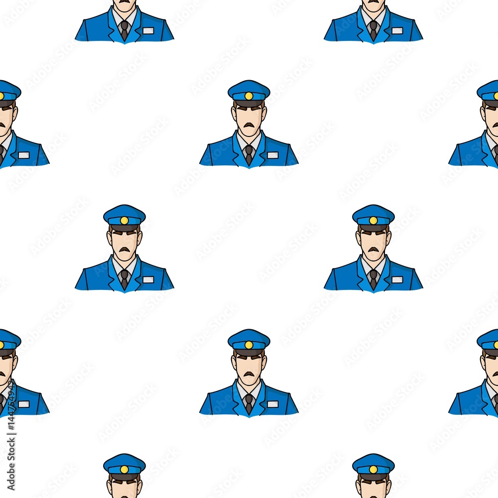 Museum security guard icon in cartoon style isolated on white ...