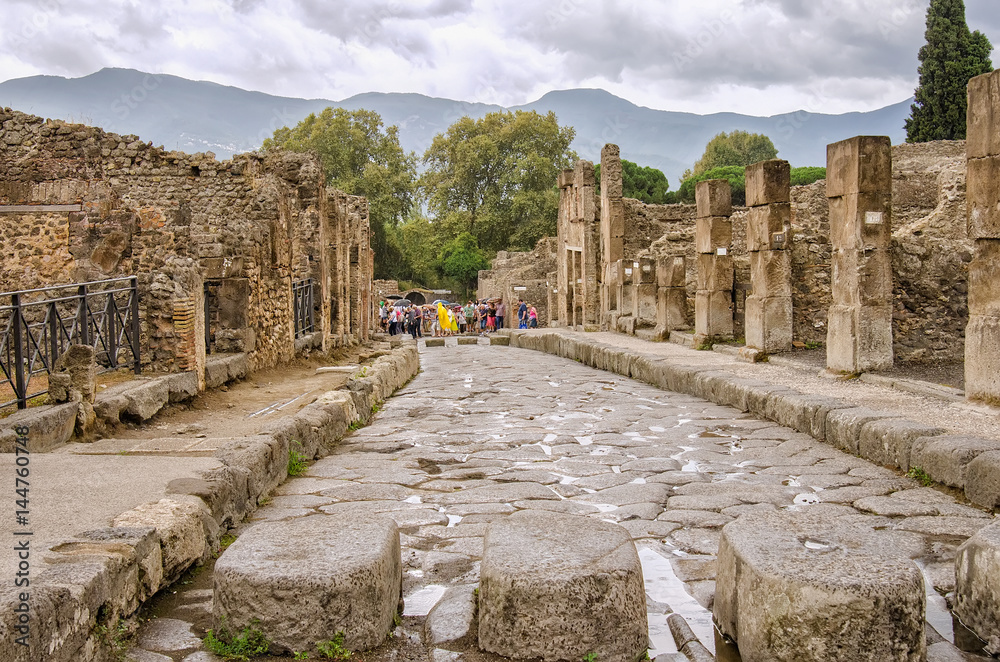 POMPEII, ITALY, Pompeii - an ancient Roman city that was ruined from ...