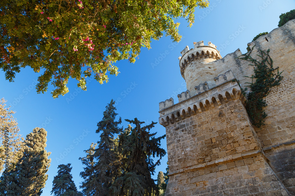 Fortifications Medieval Castle of the Knights Greece. It is one of the ...