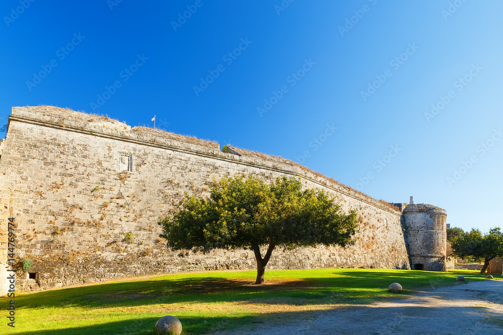 Fortifications Medieval Castle of the Knights Greece. It is one of the ...