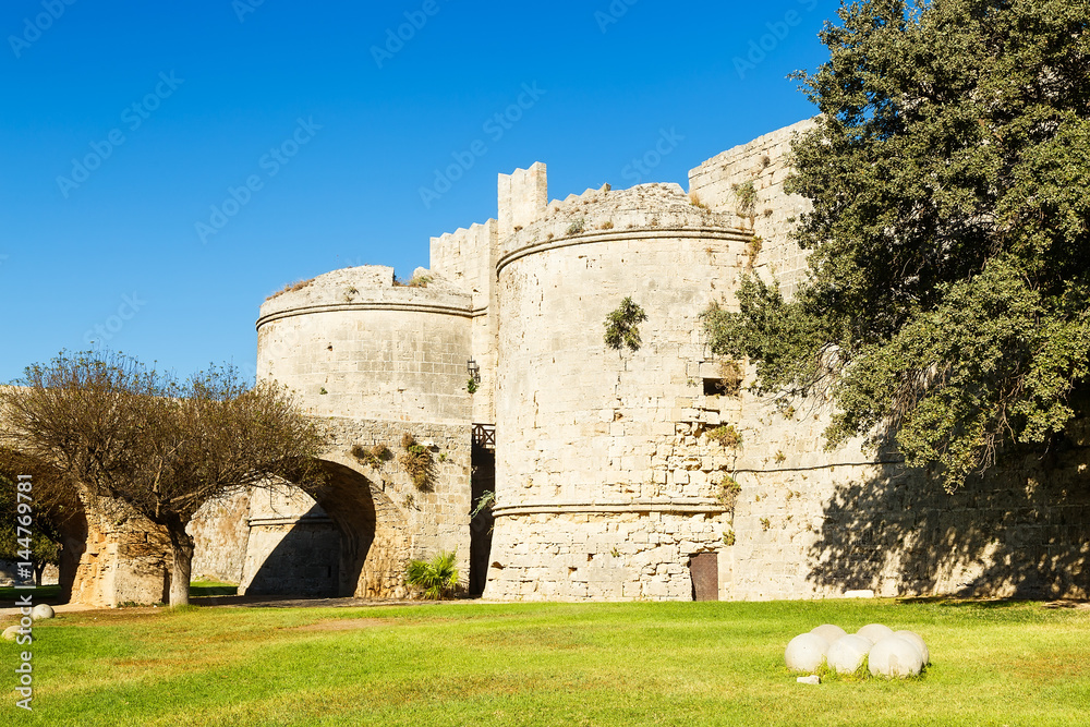 Fortifications Medieval Castle of the Knights Greece. It is one of the ...