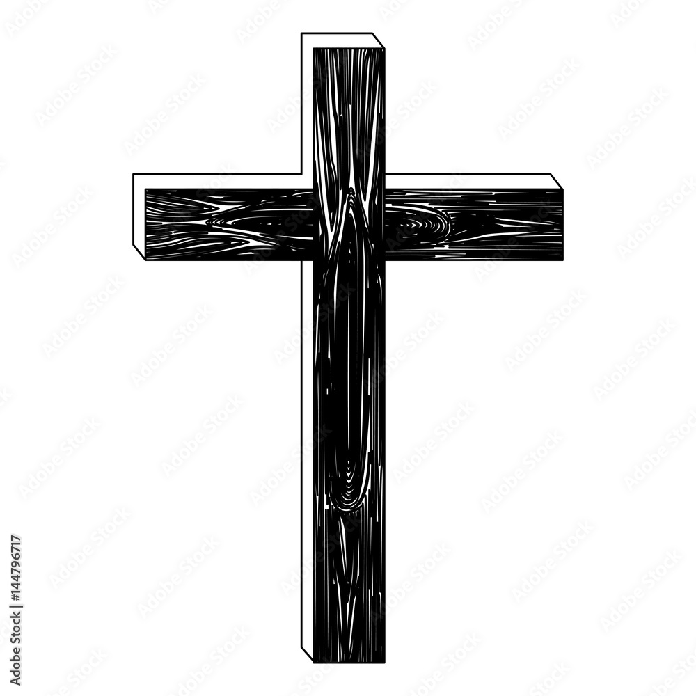 black silhouette of wooden cross vector illustration Stock Vector ...