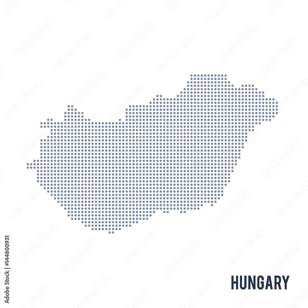 Vector dotted map of Hungary isolated on white background . Stock ...