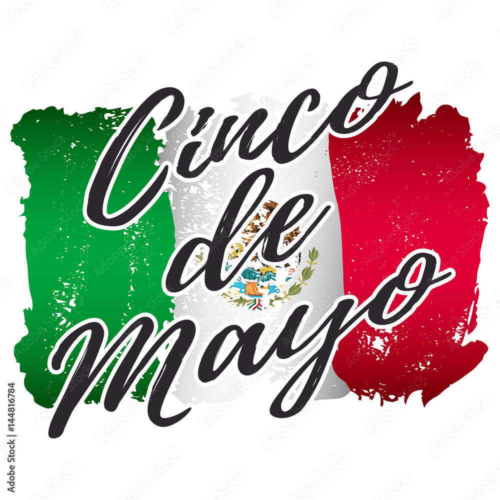 Greeting card for mexican holiday Cinco De Mayo as May 5 with lettering ...