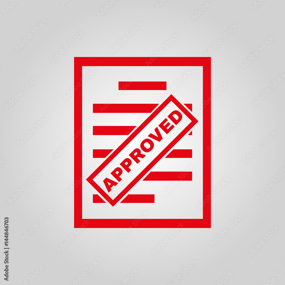 Approved document icon. Endorsed, agreed, validated symbol. Flat design ...